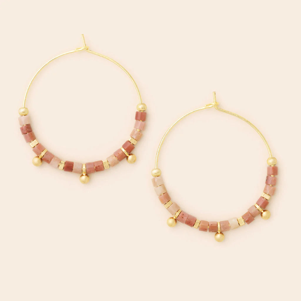 Stone Disc Hoop- Rhodonite | Madison's Niche