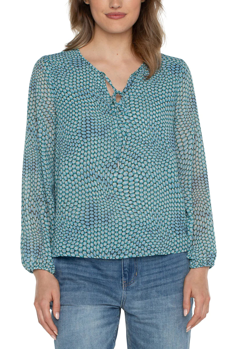 Tie Front with Shirred Back Blouse | Madison's Niche – Madison's Niche