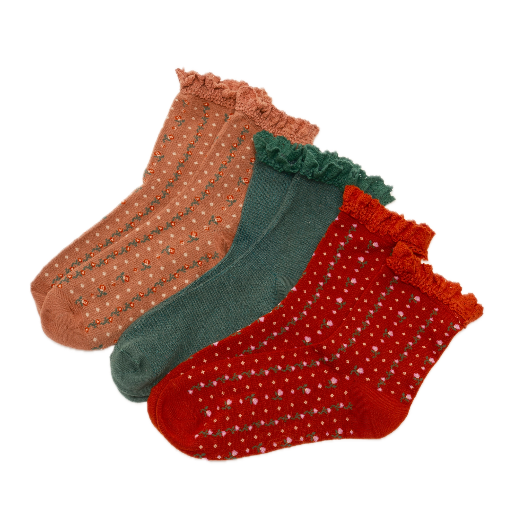 Merry and Bright Ruffle Sock 3-Pack