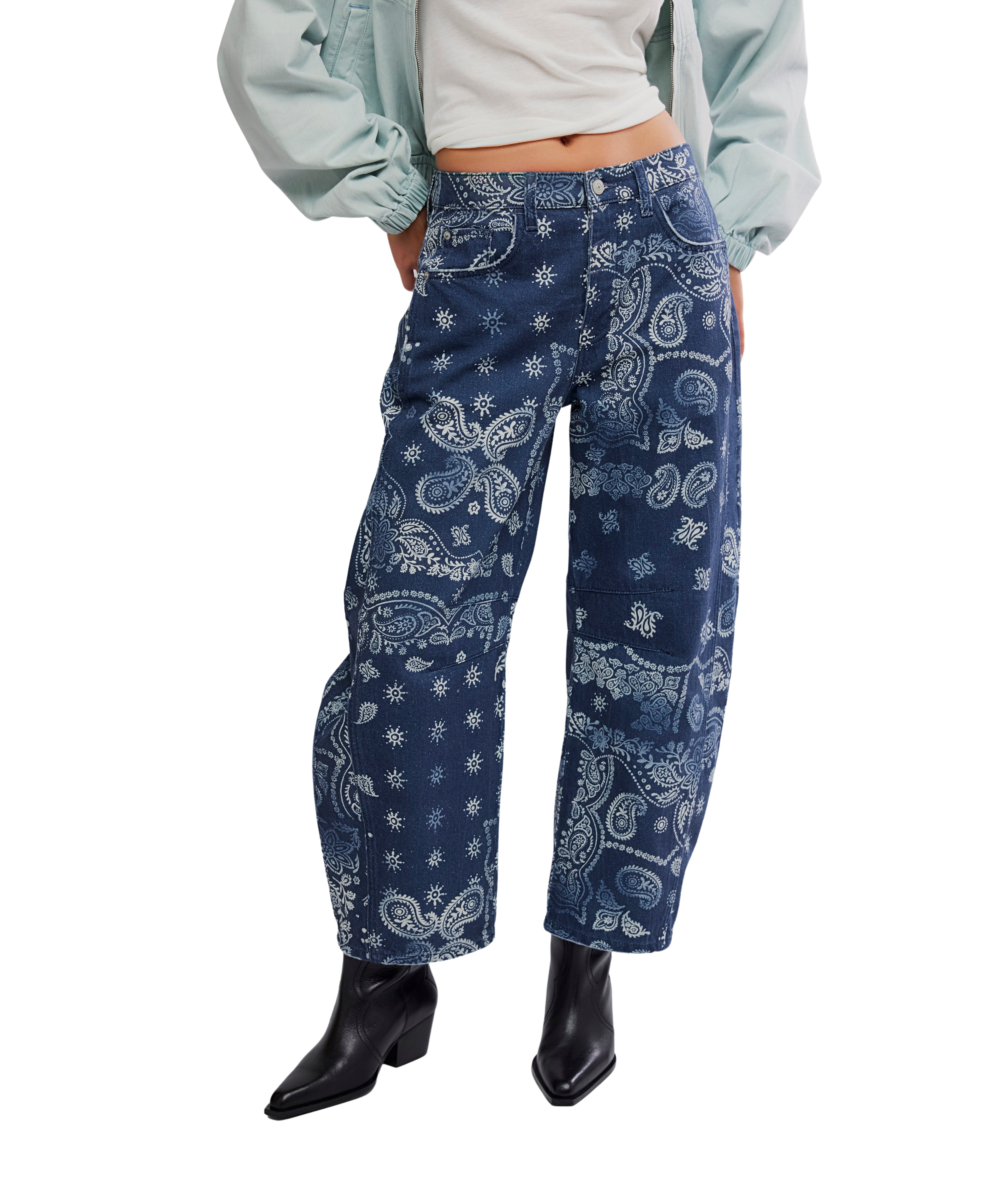 Good Luck Printed Barrel in Navy | Madison's Niche