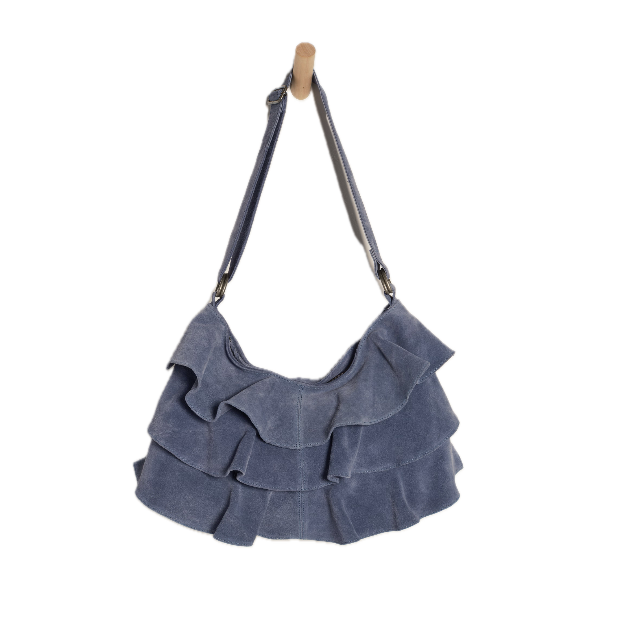 Rae Ruffle Shoulder Bag in Slate | Ma...